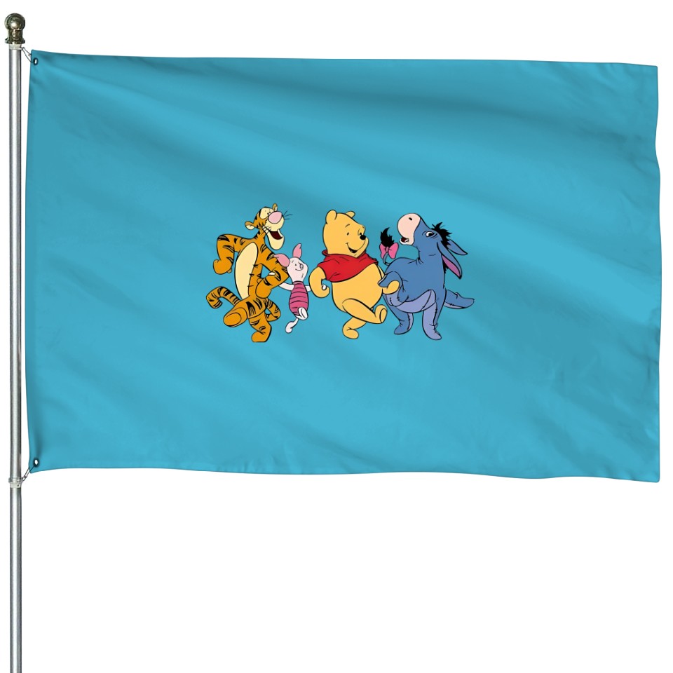 Winnie The Pooh Dancing House Flags, Winnie The Pooh and Friends House ...
