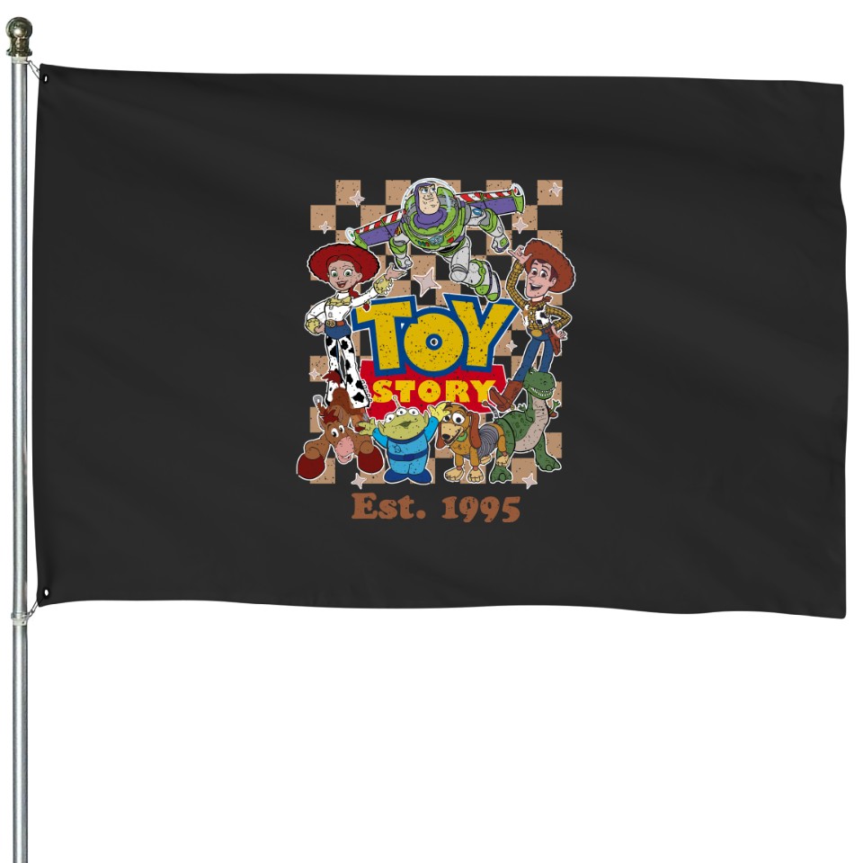 BM Disney Toy Story Est 1995 House Flags, Disney Toy Story Characters ...