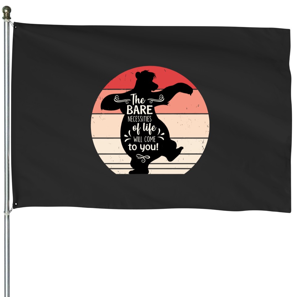 Retro Disney Baloo Bear Bare Necessities House Flags, Disney The Jungle ...