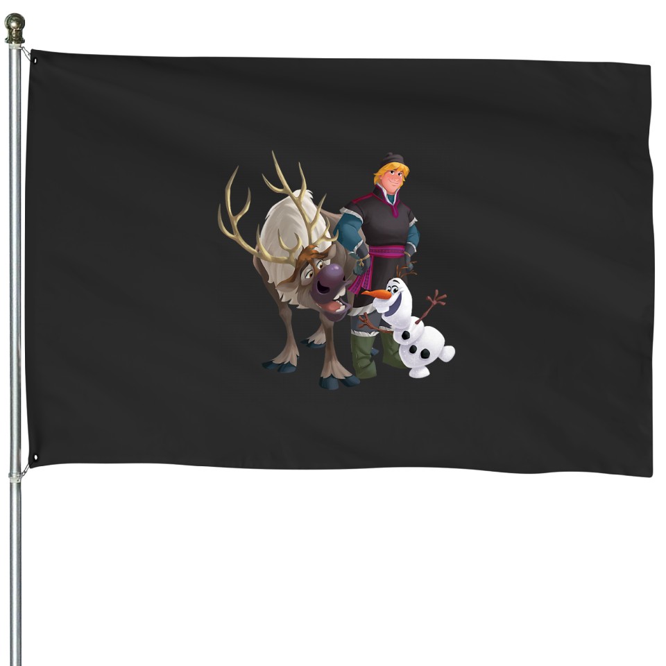 Disney frozens Kristoff Olaf Sven House Flags | ID 21089966 by Esther ...