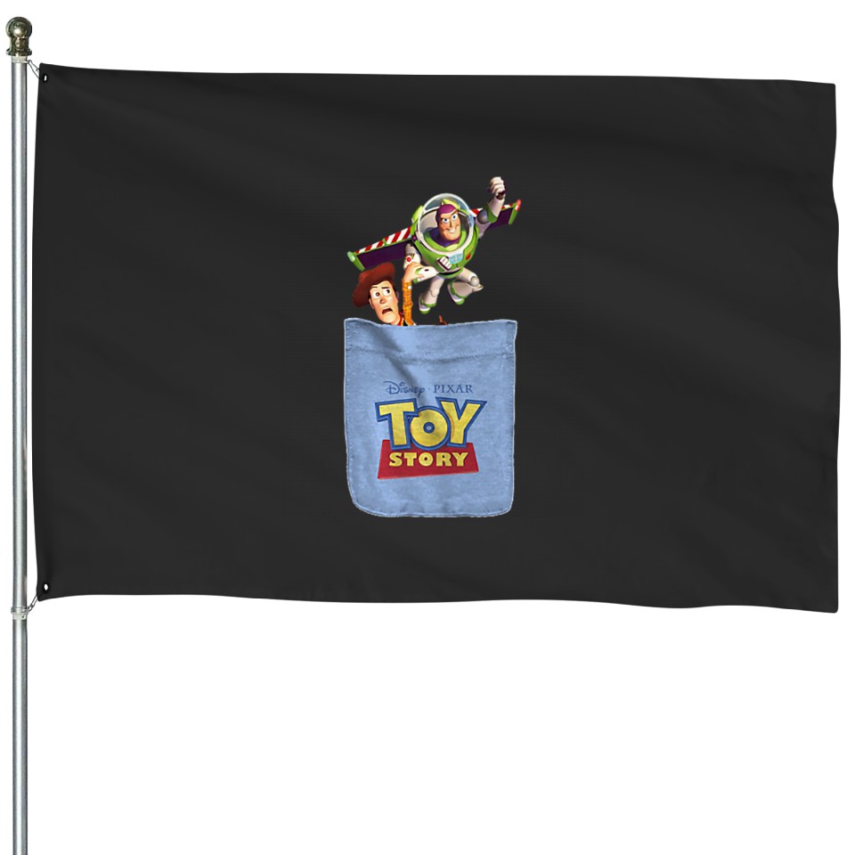 Disney Pixars Toy Story Buzz And Woody Flying Pocket Logo Premium House ...