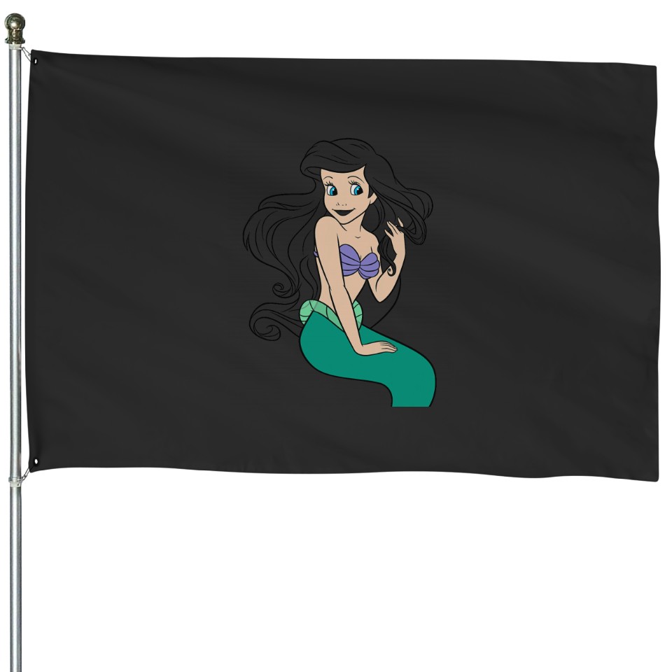 Disney The Little Mermaid Ariel Big Mermaid Portrait House Flags | ID ...