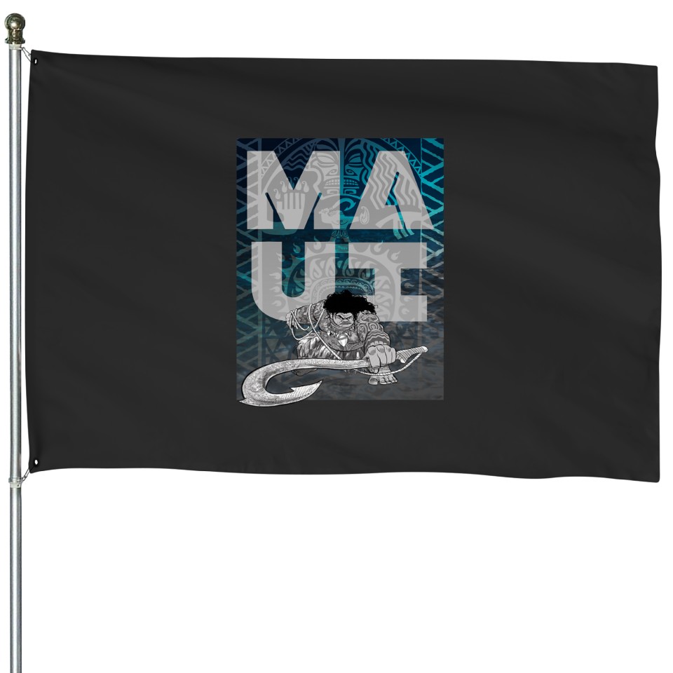 Disney Moana Maui Tattoo Style Letter Stack Portrait House Flags | ID ...