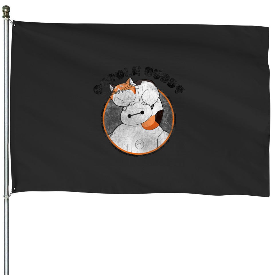 Disney Big Hero 6 Baymax & Mochi Cuddle Buddy Distressed House Flags ...