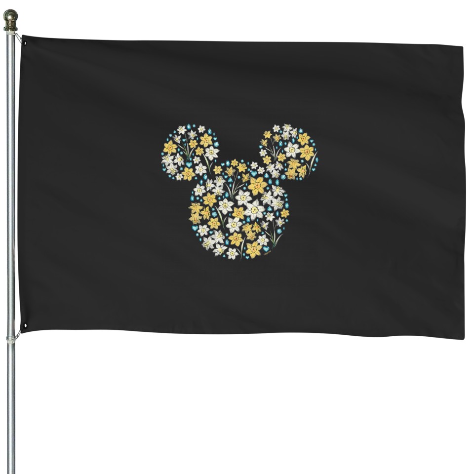 Disney Mickey Mouse March Birth Month Birthstone & Flowers House Flags ...