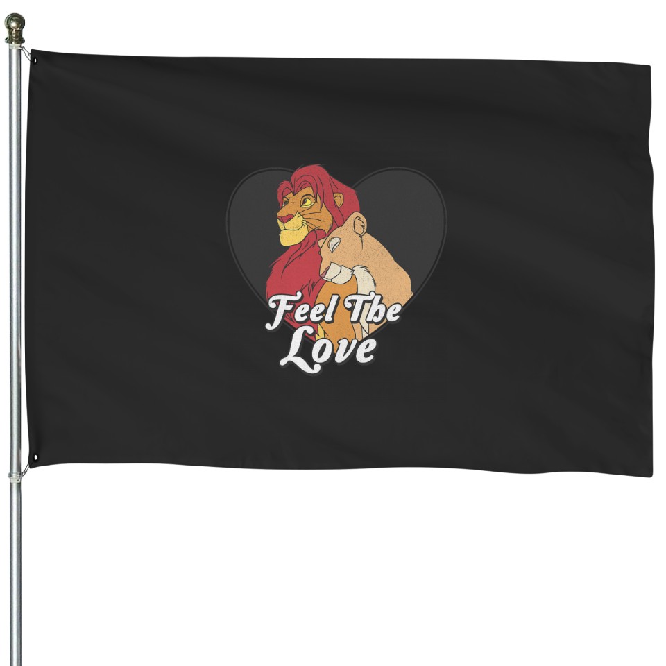 Disney Lion King Simba Nala Feel The Love Heart House Flags | ID ...