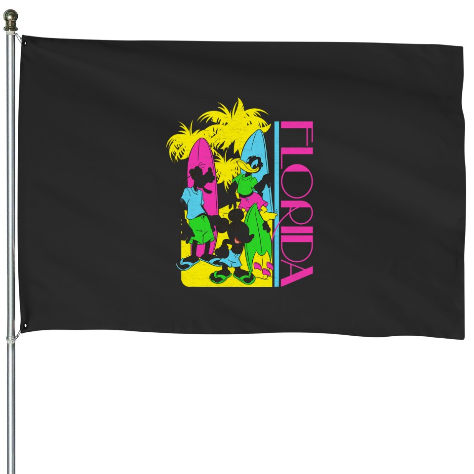 Disney Mickey And Friends Florida Ready To Surf Retro Logo House Flags ...