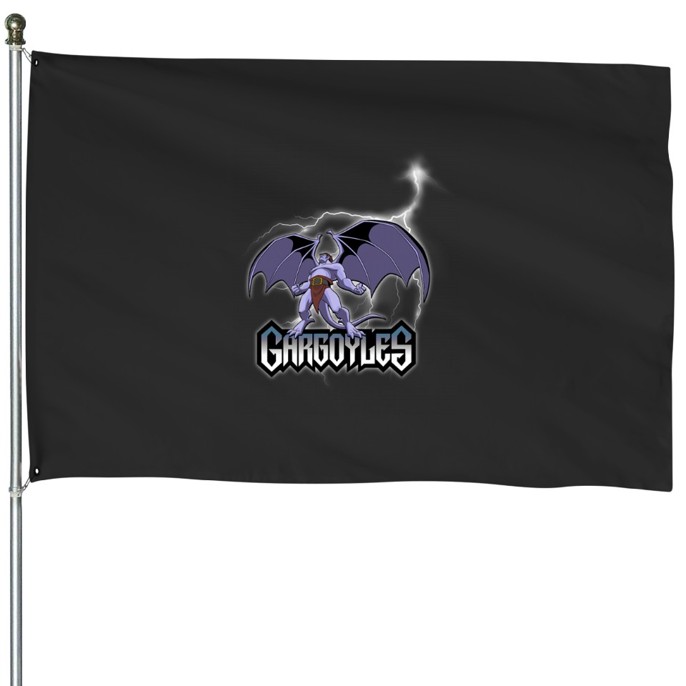 Disney Gargoyles Goliath Epically Rising Under The Thunder House Flags ...