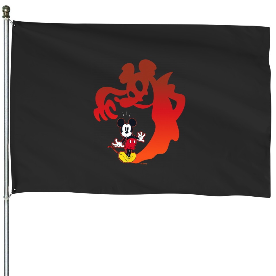 Disney Mickey Mouse Halloween Spooky Scary Shadows Vampire House Flags ...