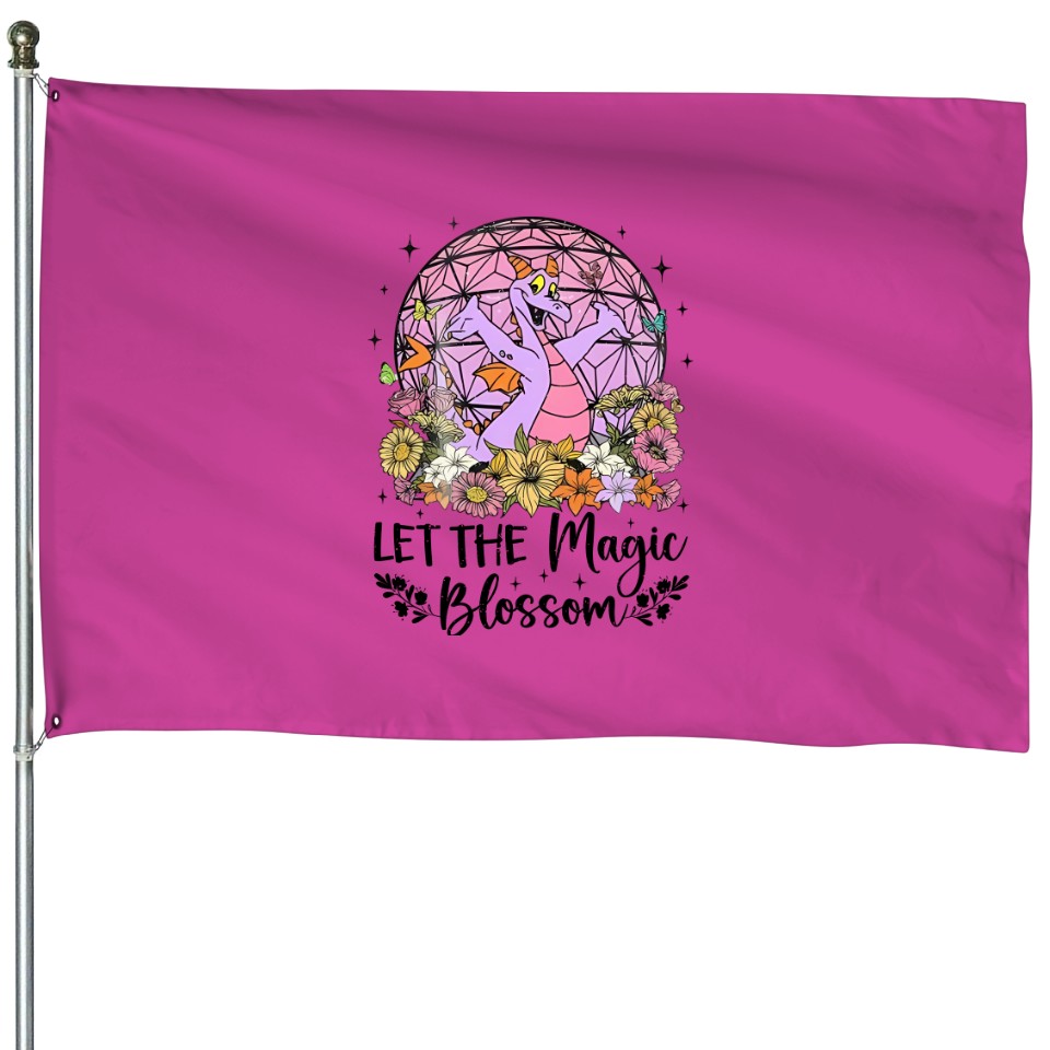 Disney Figment Dragon House Flags, Magic Blossom House Flags, Purple ...