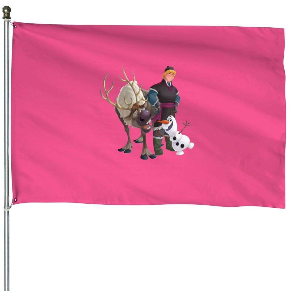 Disney Frozen Characters Kristoff Olaf Sven House Flags | ID 21149318 ...