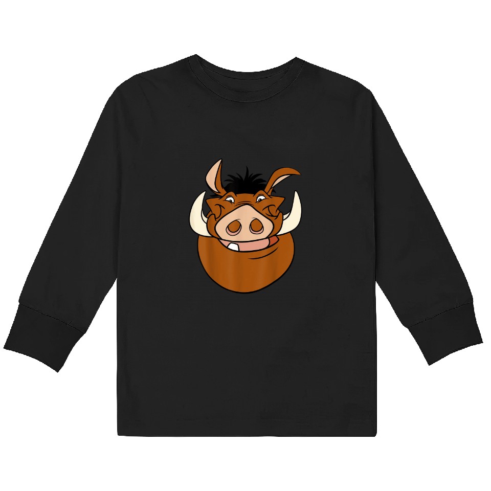Disney The Lion King Pumbaa Big Face Portrait Kids Long Sleeve T-Shirts ...