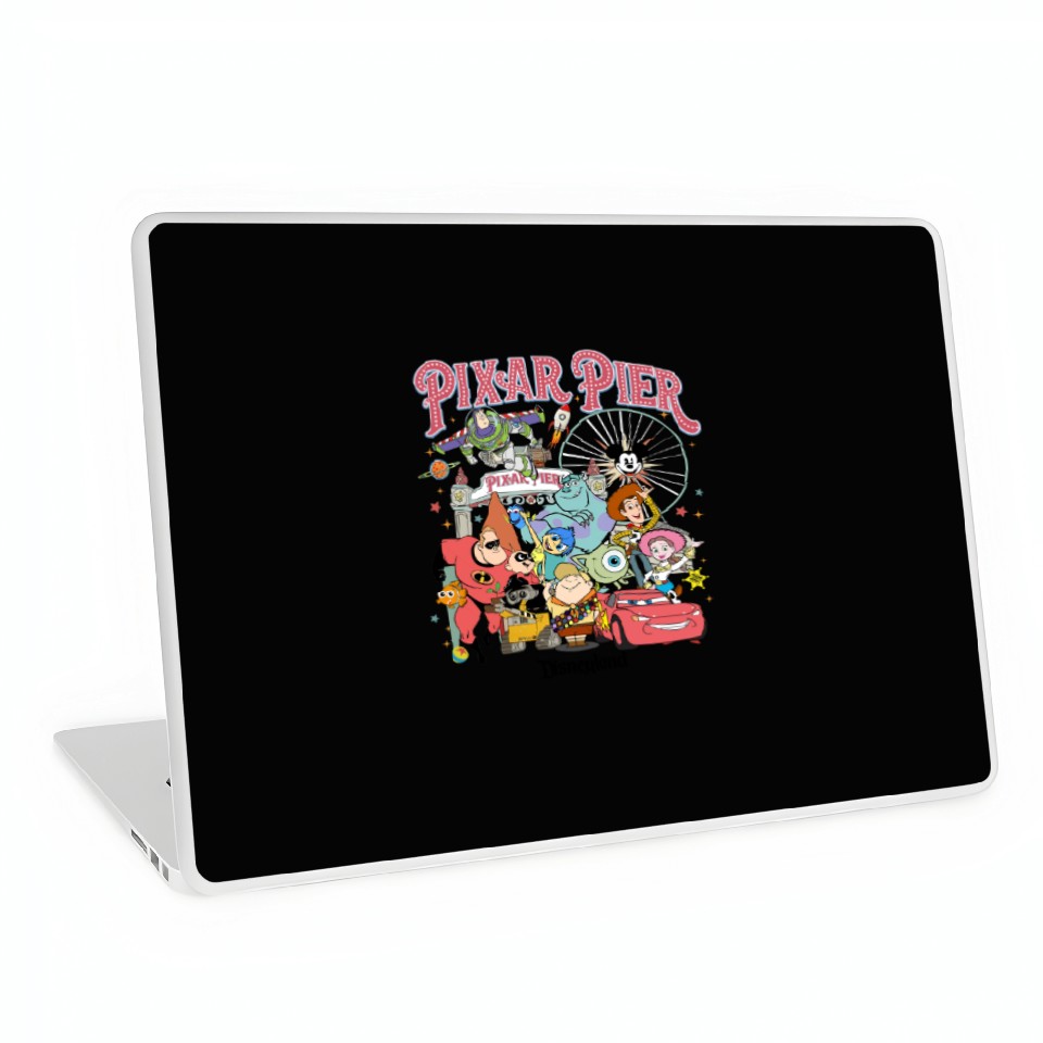 Vintage Meet me at Pixar Pier Laptop Skins, Disney Pixar characters ...