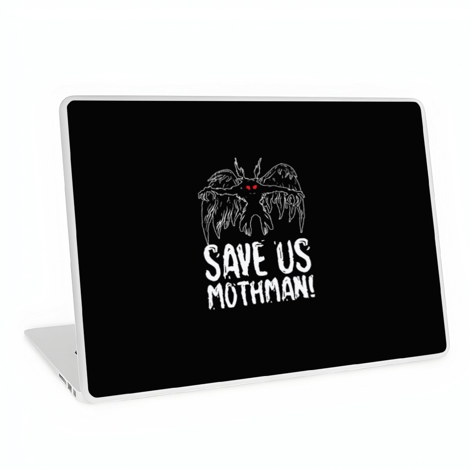 Halloween Mothman Mythical Line Art Beast Monster Laptop Skins | ID ...