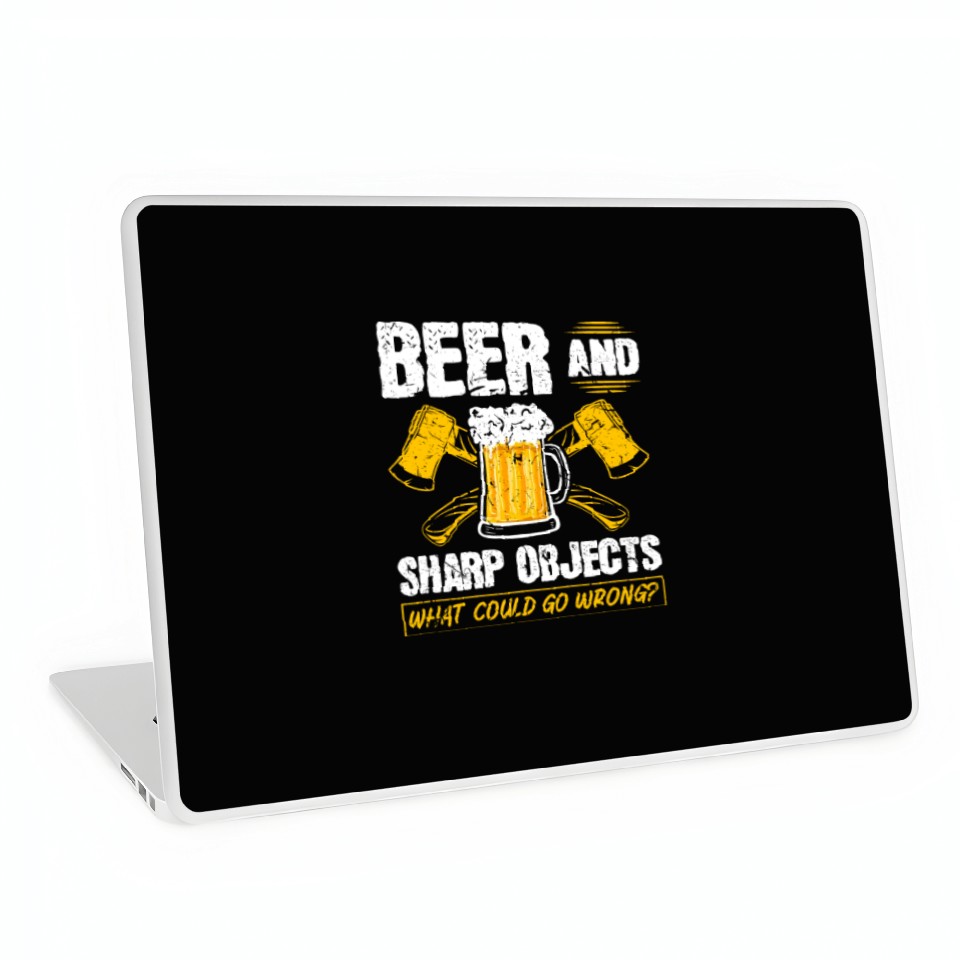 Beer Sharp Objects What Could Go Wrong Axe Laptop Skins | ID 53158165 ...