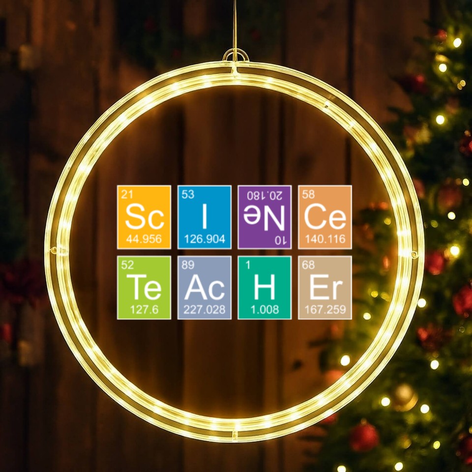 Science teacher funny periodic table LED Christmas Window Lights | ID ...