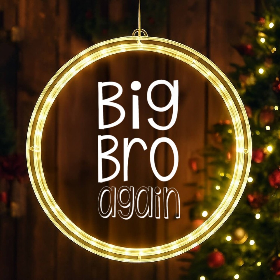 Big Bro Again Older Brother Matching Siblings LED Christmas Window ...