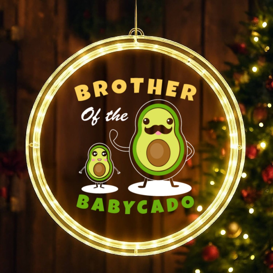 Cute Avocado Family Matching cool for brother LED Christmas Window ...