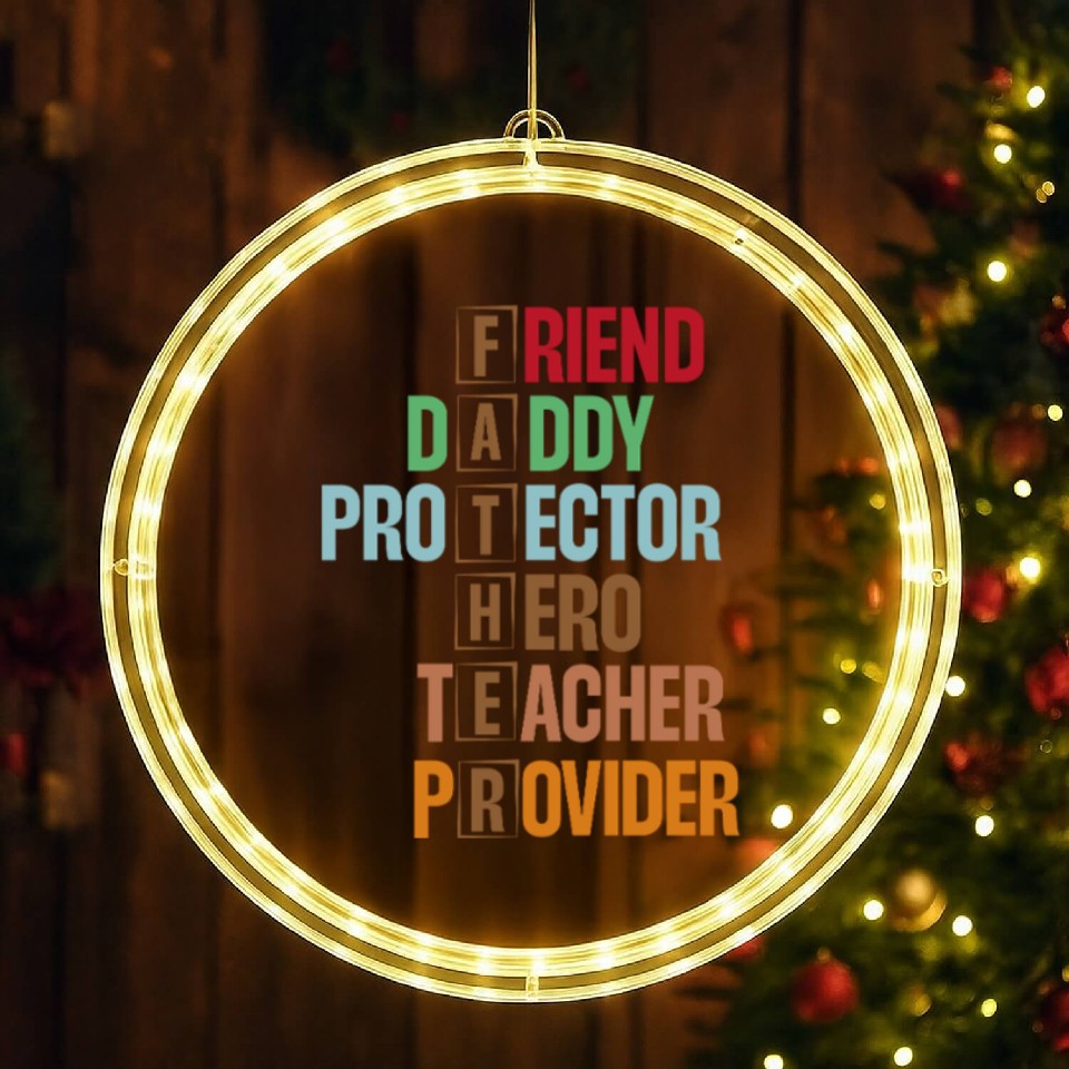FATHER Acronym Design - Meaningful Word Art LED Christmas Window Lights ...