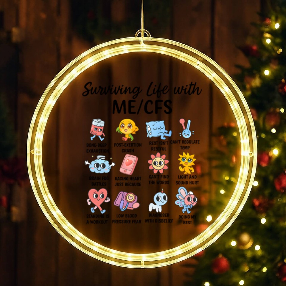 Surviving ME CFS Cartoon Icons LED Christmas Window Lights | ID ...