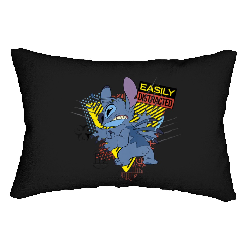 Womens Disney Lilo Stitch Easily Distracted Mad Stitch Portrait Lumbar ...