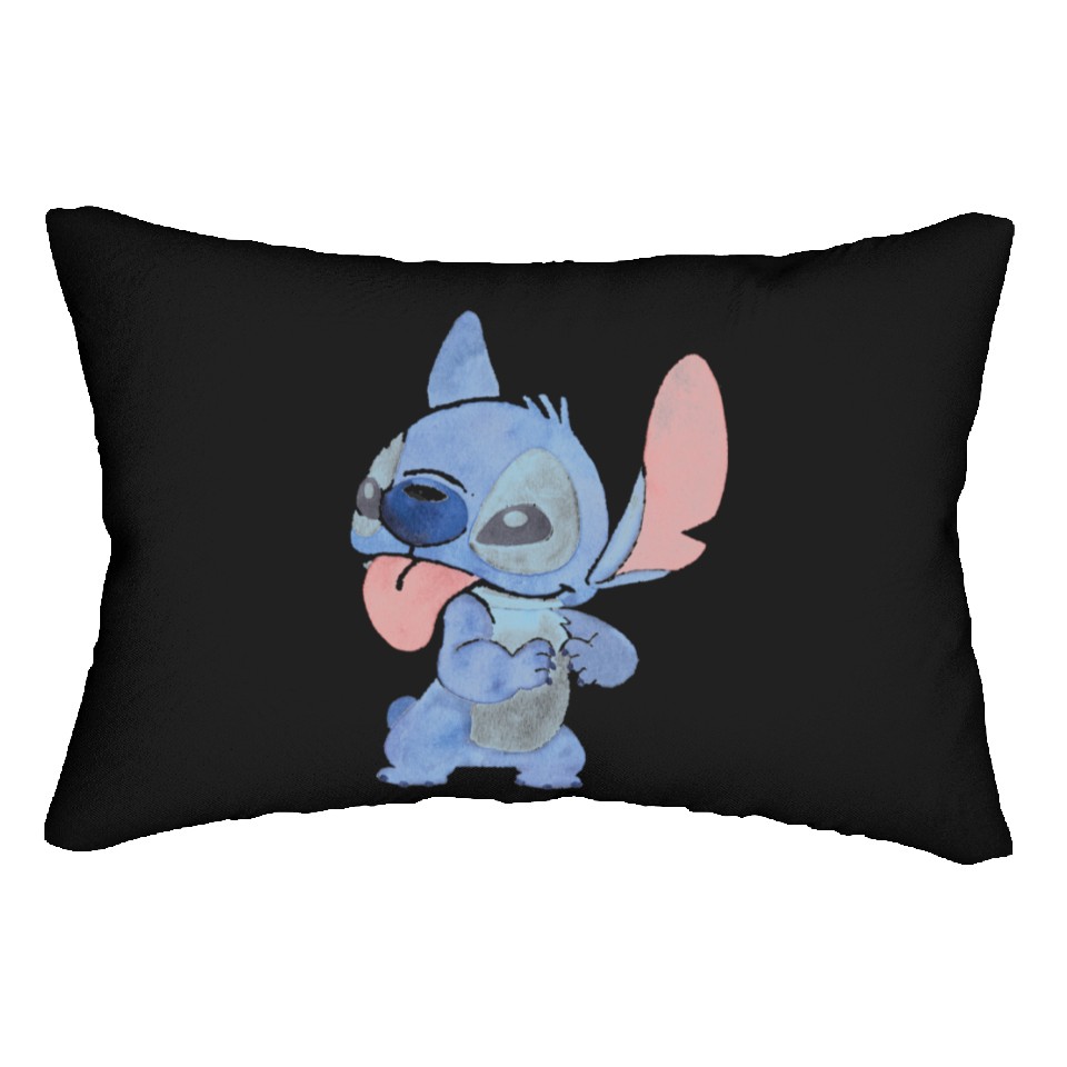 Disney Lilo Stitch Watercolor Cute Silly Stitch Chest Logo Lumbar ...