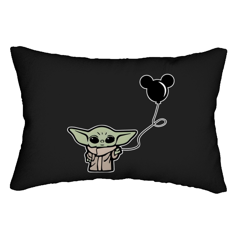 Cute Grogu Lumbar Pillows, Disney Balloons Lumbar Pillows, Mandalorian ...