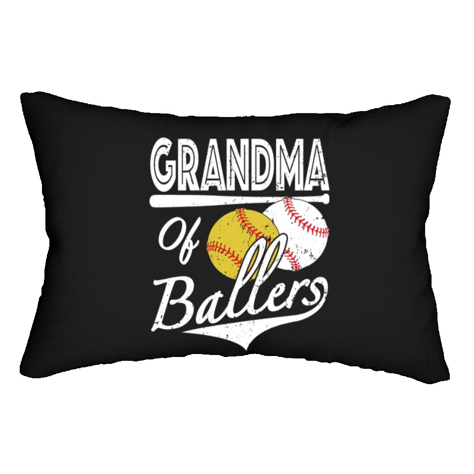 Grandma Of Ballers Baseball And Softball Player Lumbar Pillows | ID ...