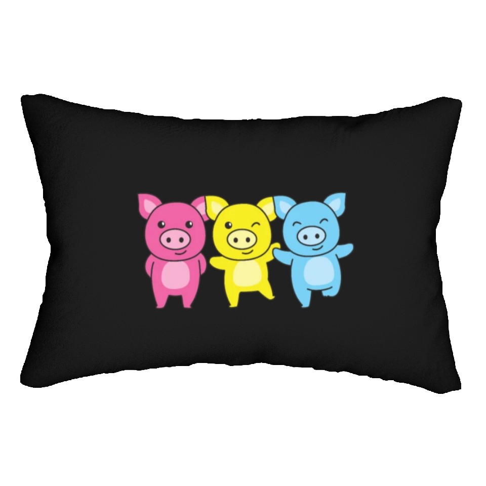 Pansexual Flag Pride Lgbtq Cute Pig Lumbar Pillows | ID 64371664 by ...