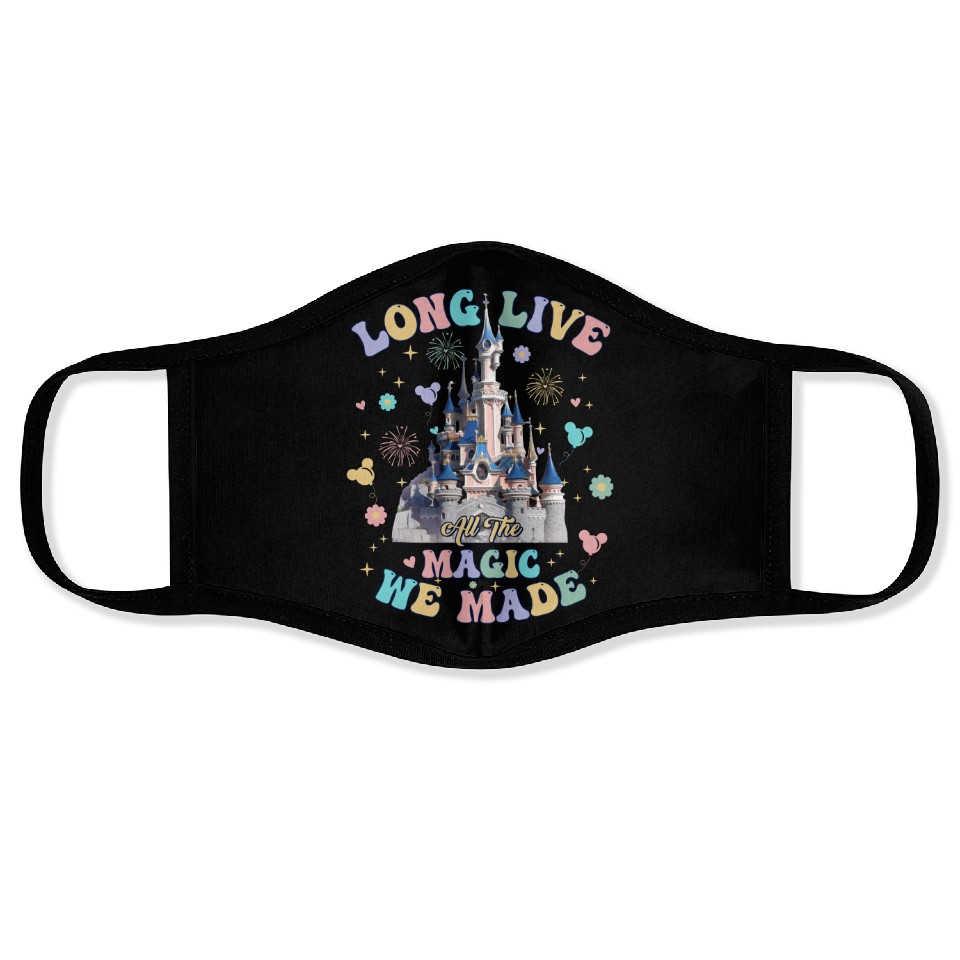 Retro Long Live All The Magic We Made Face Masks, Disney Castle | ID ...