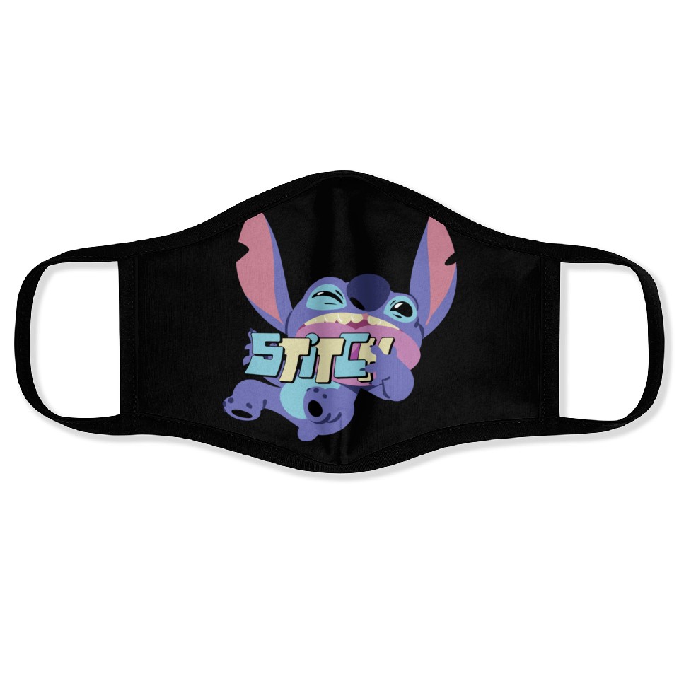 Disney Lilo Stitch Playful Silly Stitch Big Chest Portrait Face Masks ...