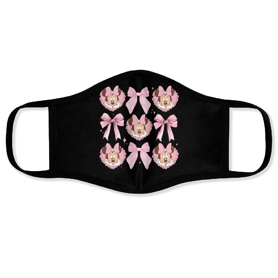Cute Minnie Coquette Pink Face Masks, Minnie Mouse Face Masks, Minnie ...