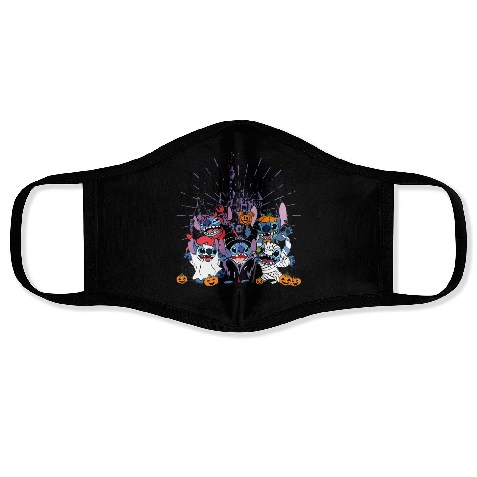 Disney Stitch Halloween Face Masks, Stitch Retro Halloween Family Face ...