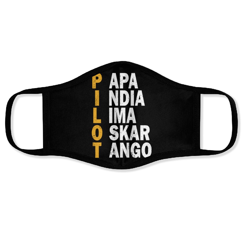 Pilot akrostichon airplane aviation aircraft Face Masks | ID 82699505 ...