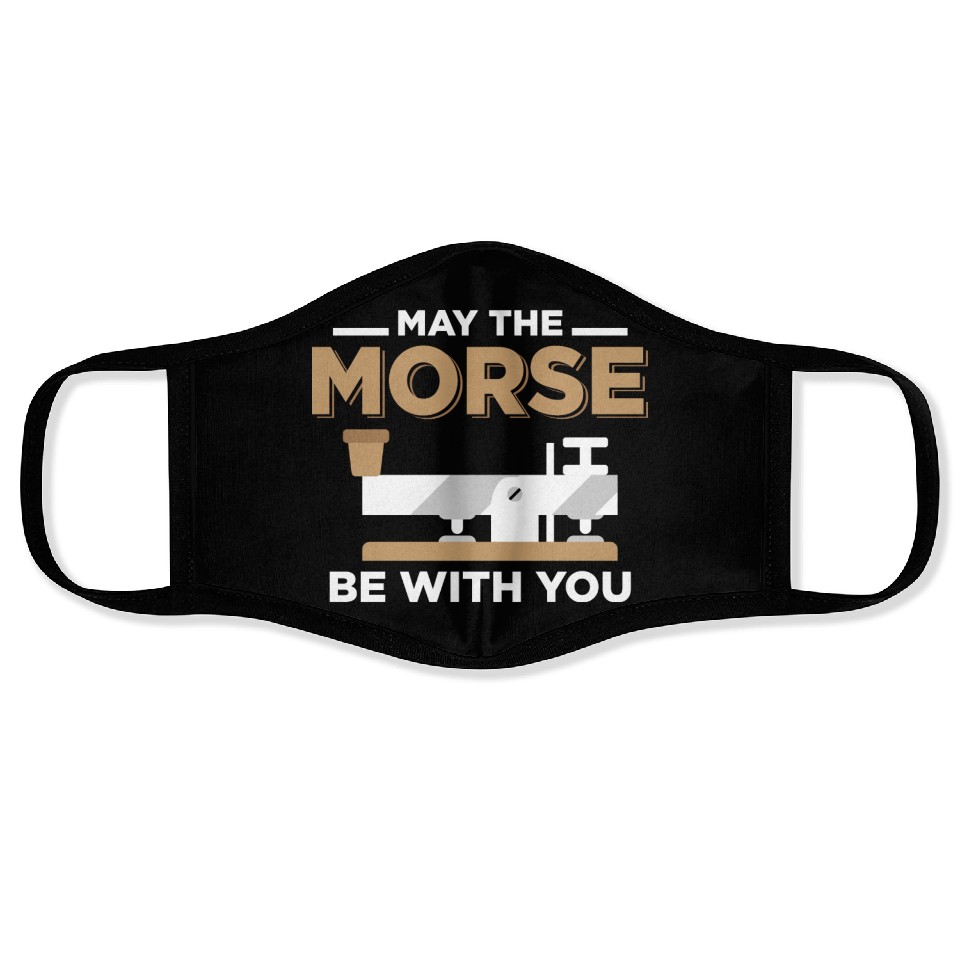 May The Morse Be With You Amateur Radio Operator Face Masks | ID ...