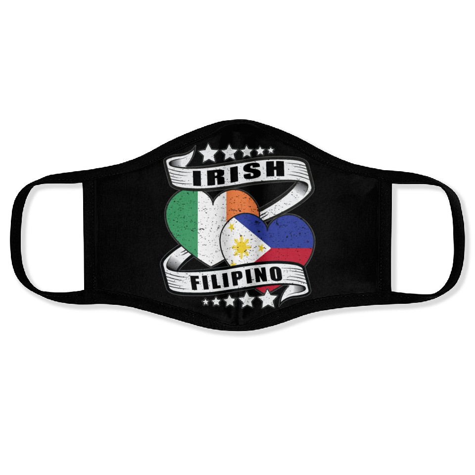 Half Irish Half Filipino Flag Face Masks Irish Filipino | ID 47735868 ...