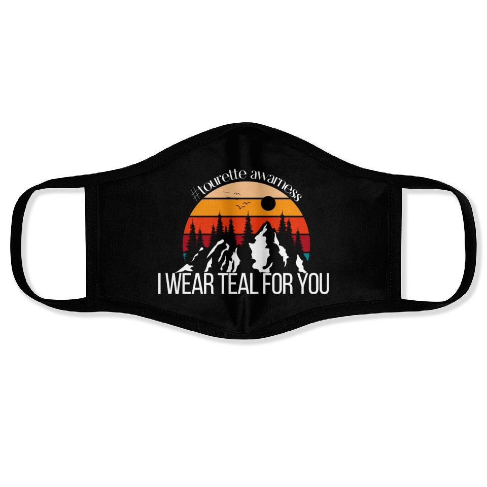 I Wear Teal For You Tourette Syndrome Awerness Face Masks | ID 87652250 ...