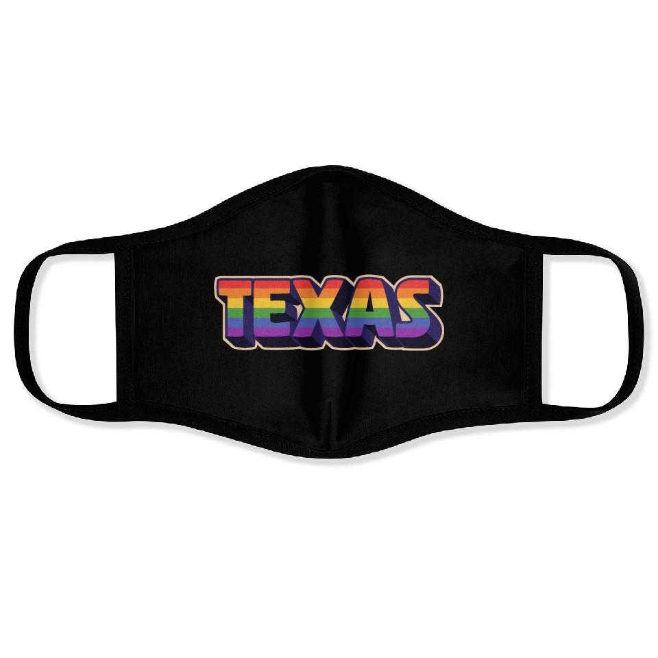 Texas Rainbow Pride Design for proud LGBT+ Texans Face Masks | ID ...