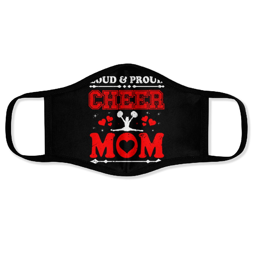 Loud & Proud Cheer Mom Cheerleading Mother's Day Face Masks | ID ...
