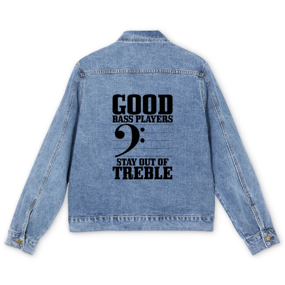 Bass Players Stay Out Of Treble Bassist Men's Denim Jackets | ID ...