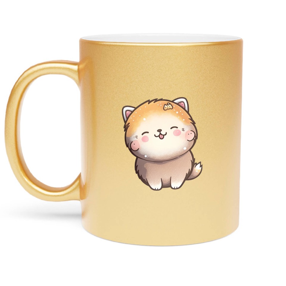 Tiny happy puppy smiling Metallic Mugs | ID 44282417 by Camila ...