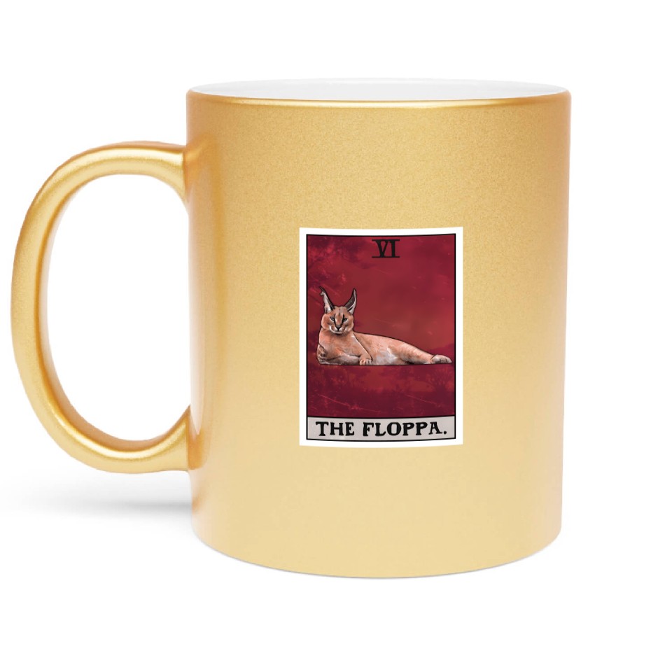 The Floppa Caracal Cat Tarot Card Meme Metallic Mugs | ID 78328761 by ...