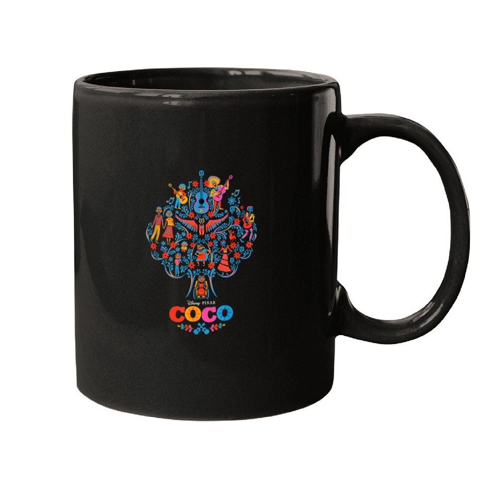 Black Disney Pixar-Pixar Coco Iconic Colorful Family Tree Chest Poster Mugs