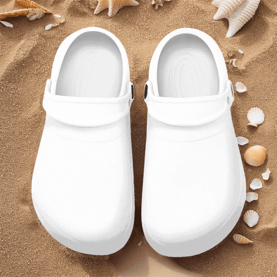 Palm With Double Hull Catamaran Sailing Boat Nurse Clogs | ID 51782923 ...