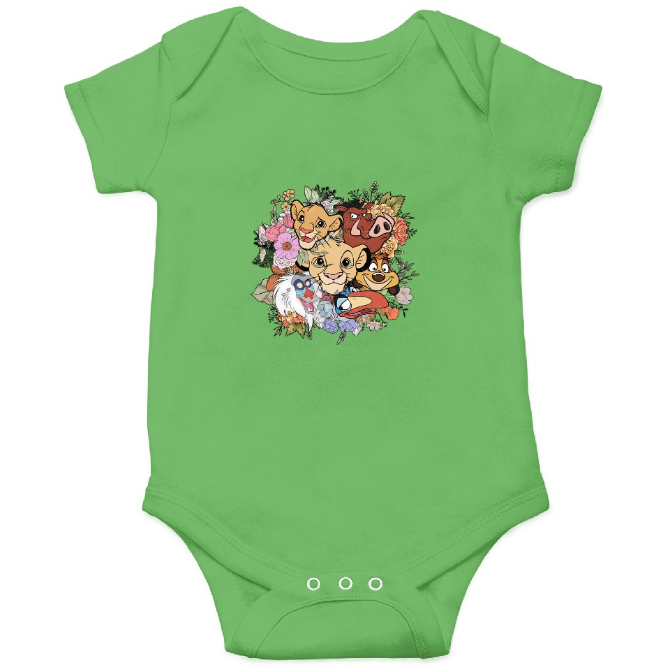 Vintage Disney Lion King Onesies, Retro Lion King Floral Onesies, Simba ...