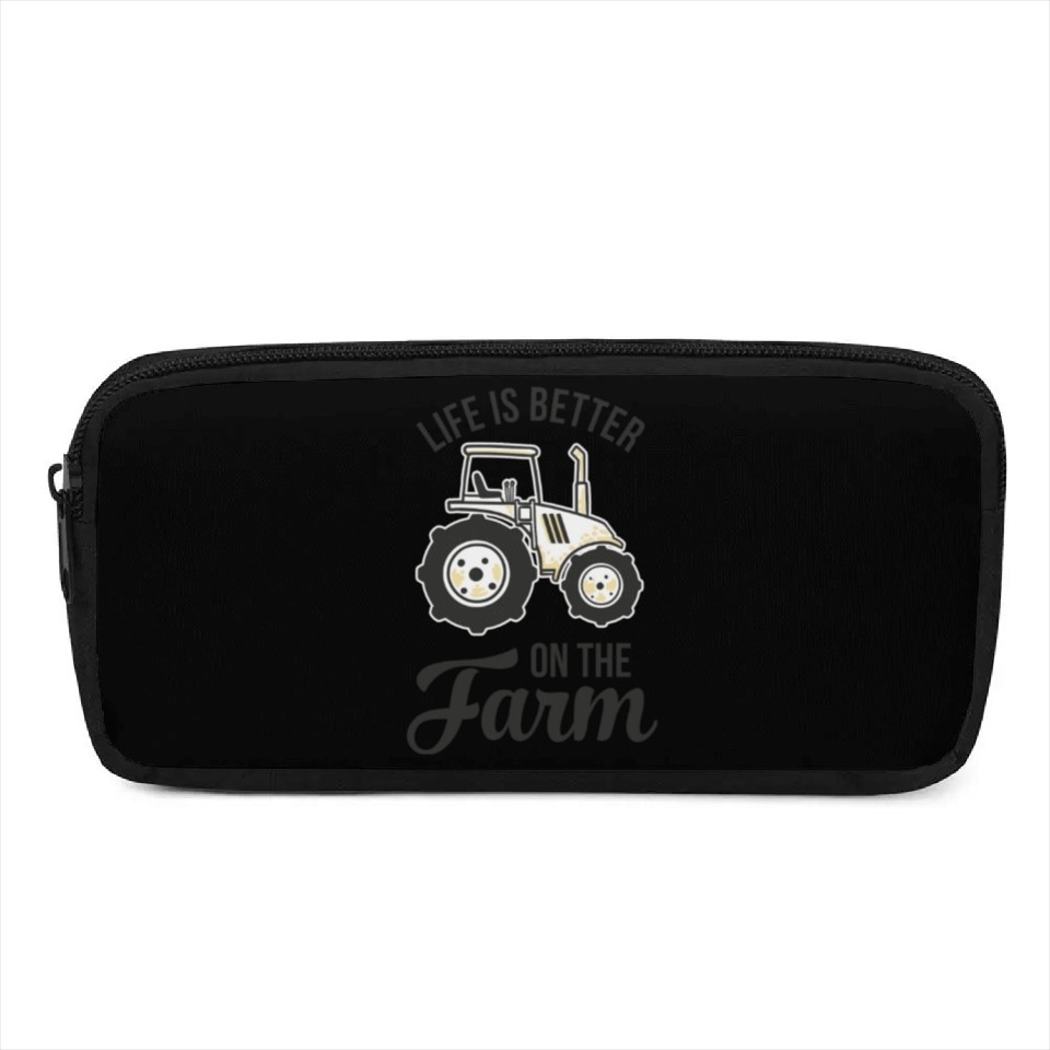 Black 4.0" x 2.0" x 8.3" Countrylife As A Farmer Tractor Pencil Cases