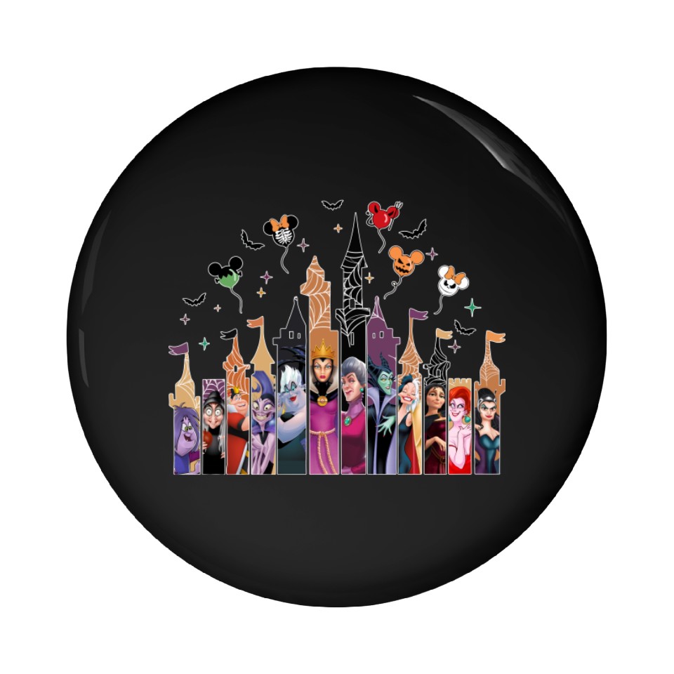 Disney Castle Villains Pin Buttons, Retro Disney Villains Pin Buttons ...