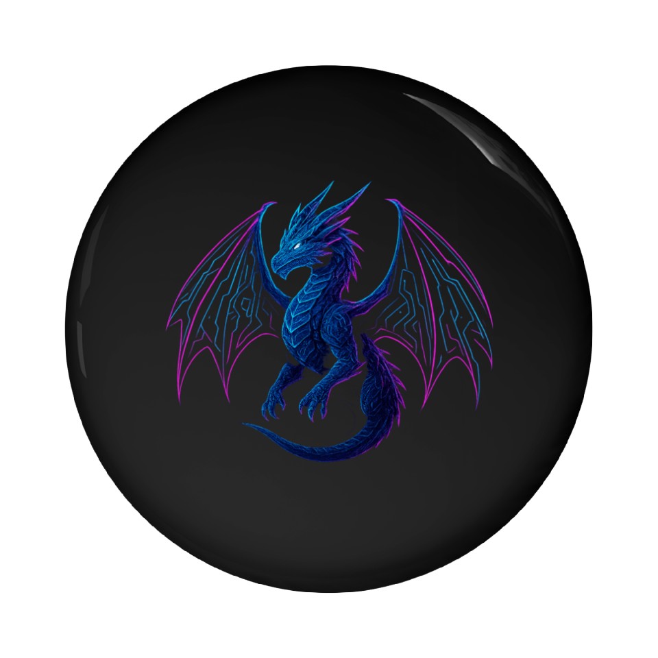 Neon Circuit Dragon Illustration Pin Buttons | ID 58189761 by Camila ...