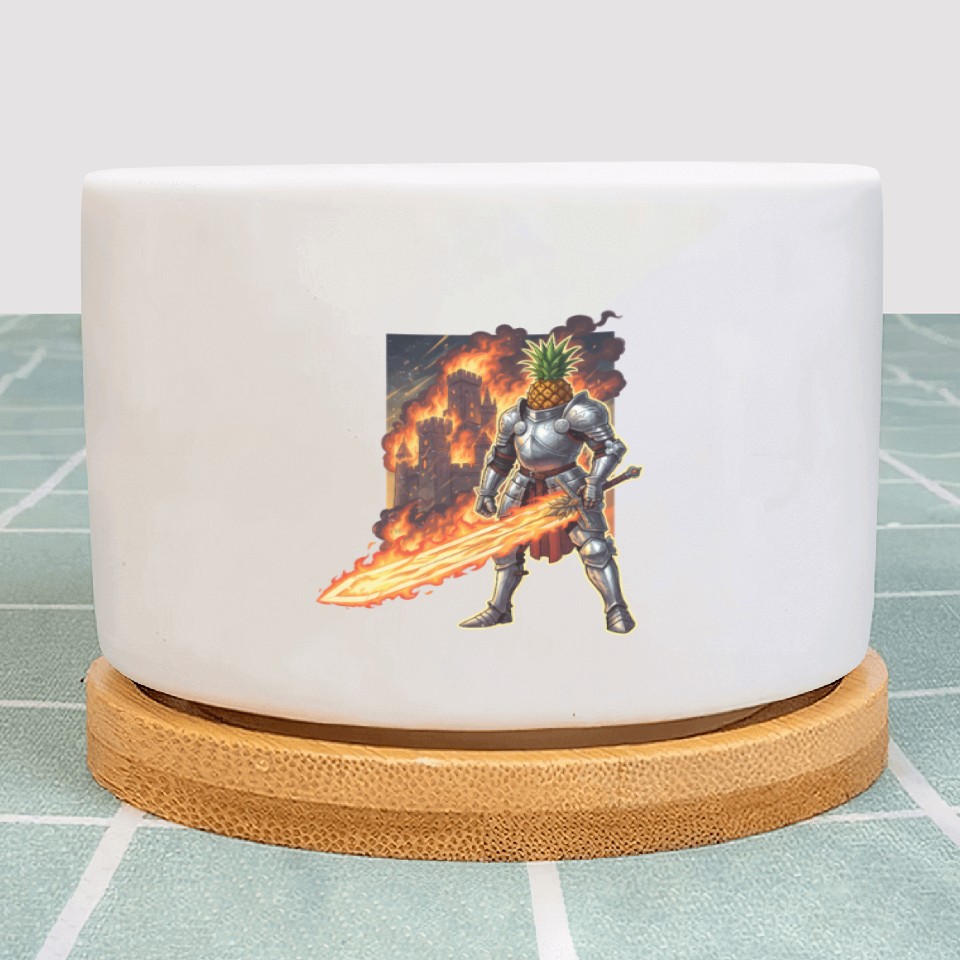 Pineapple Knight with Fiery Sword Plant Pots | ID 53240497 by Camila ...