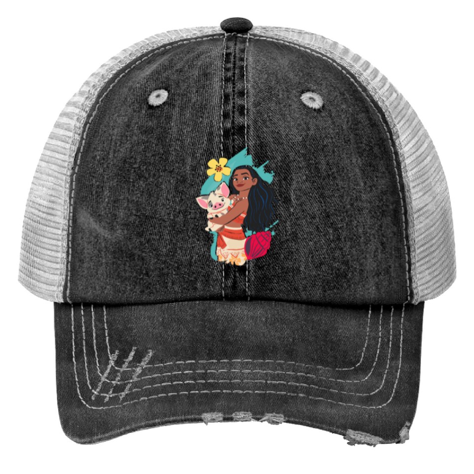Disney Princess Moana and Pua Print Trucker Hats | ID 20834876 by Chris ...